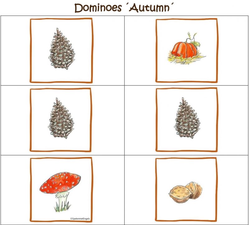 Domino Autumn | Spelend woordjes oefenen | Spelen met Engels