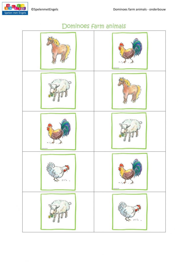 Domino Farm animals | Boerderijdieren | Spelen met Engels