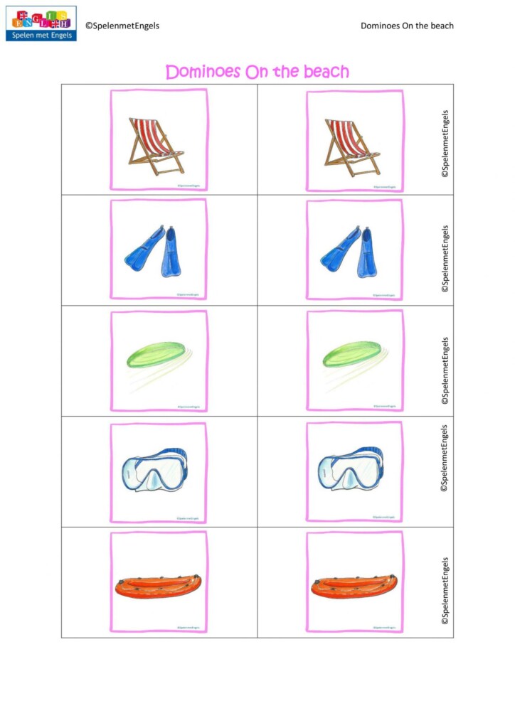 Domino On the beach | Voor groep 1 t/m 8 | Spelen met Engels