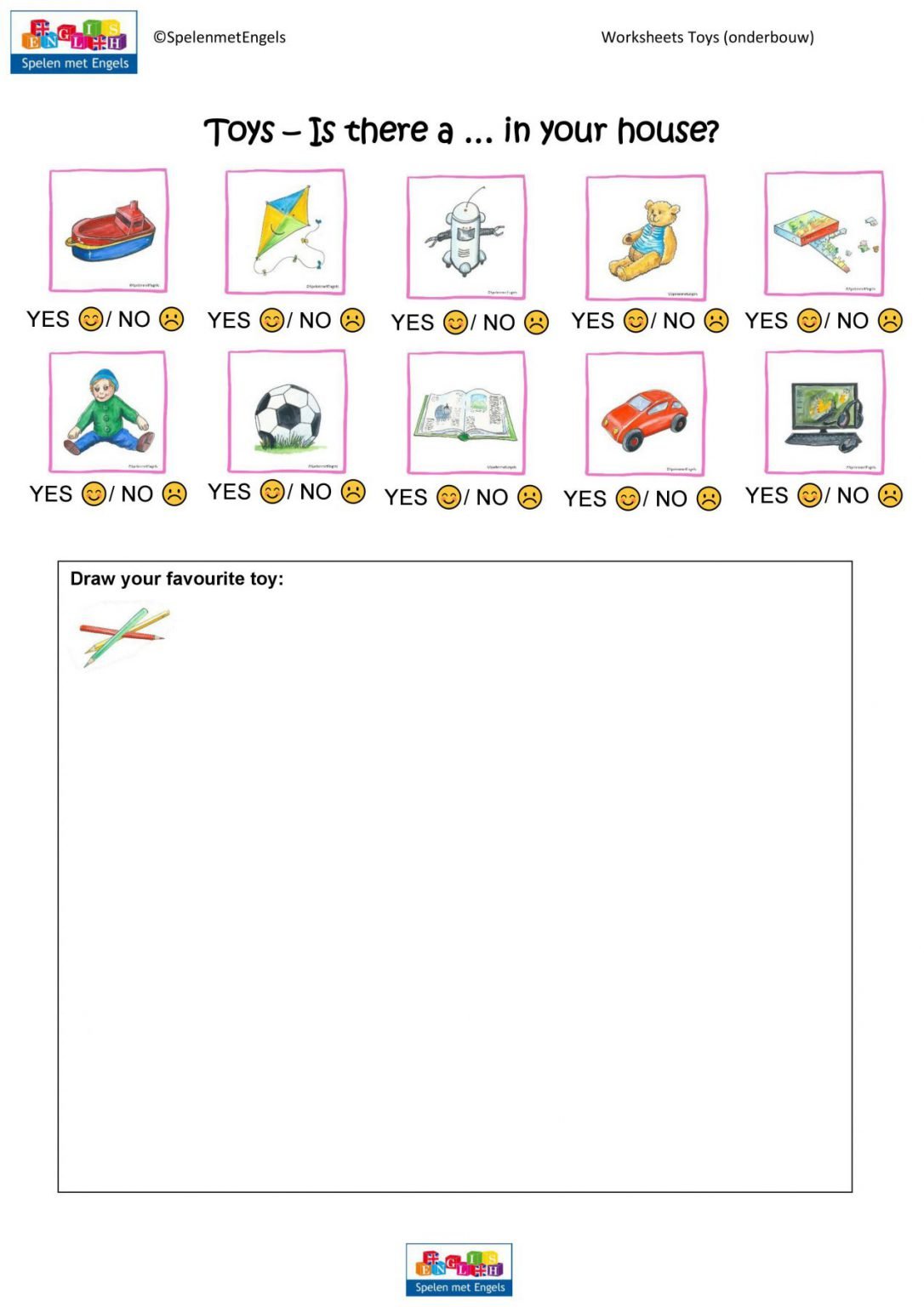 Worksheets Toys (onderbouw) | Spelen met Engels