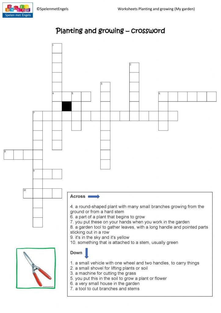 Werkbladen Planting and growing | 10 opdrachten | Spelen met Engels