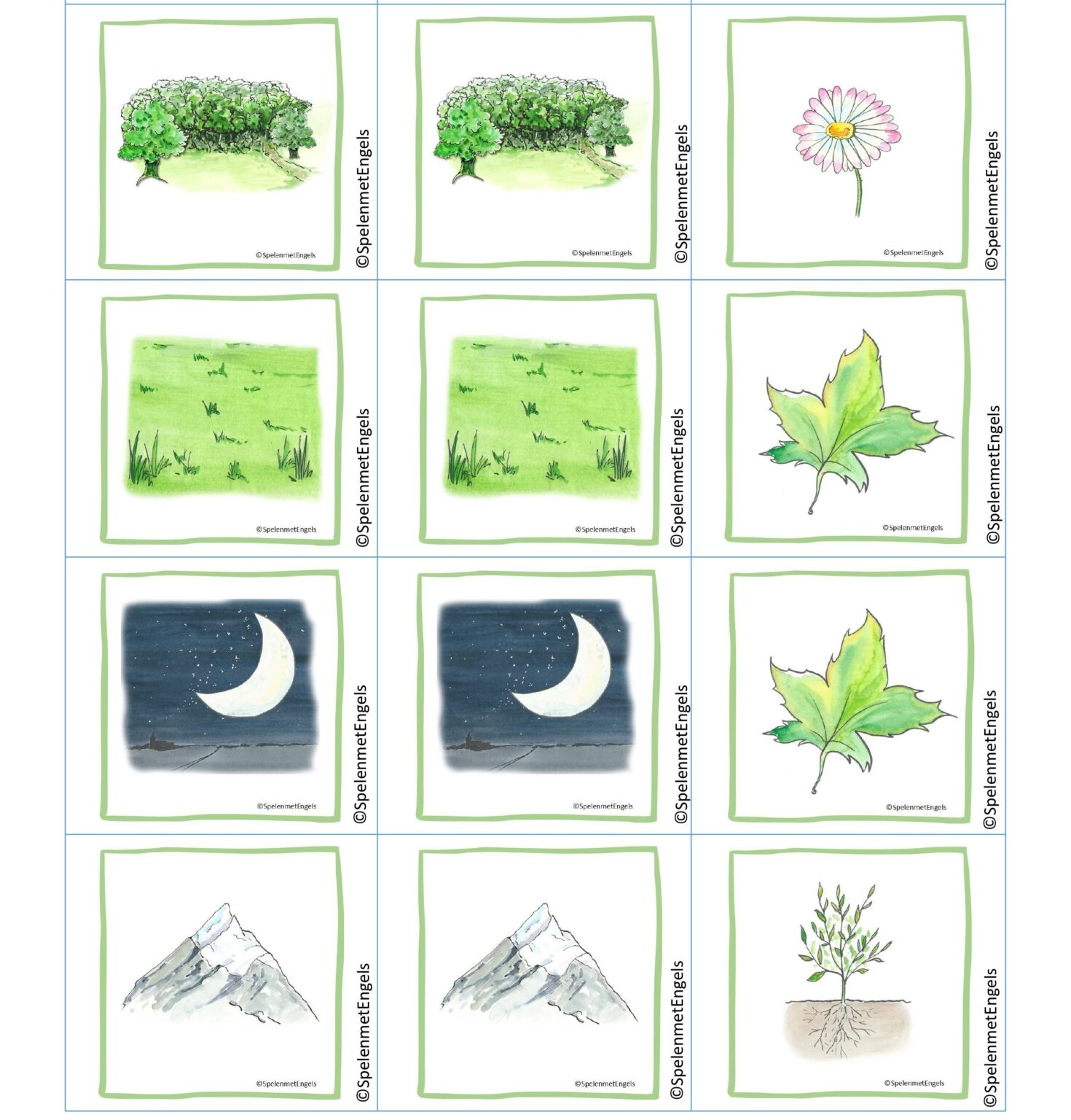 Memory Nature (onderbouw) | Spelen met Engels