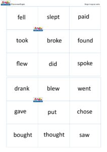 Bingo Irregular verbs | Past simple | Spelen met Engels