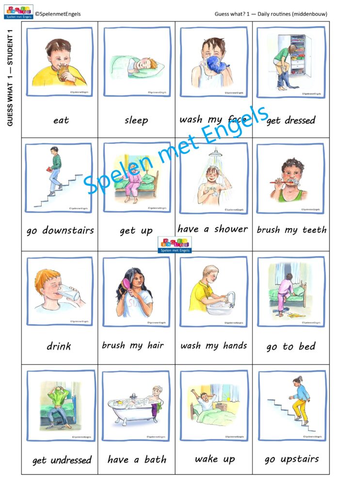 Guess what? Daily routines (middenbouw) | Spelen met Engels