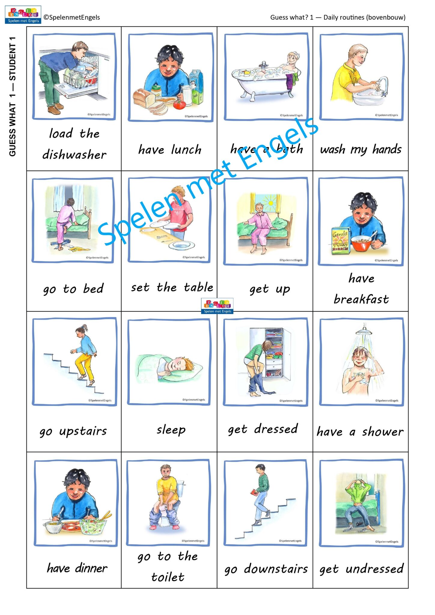 Guess what? Daily routines (bovenbouw) | Spelen met Engels