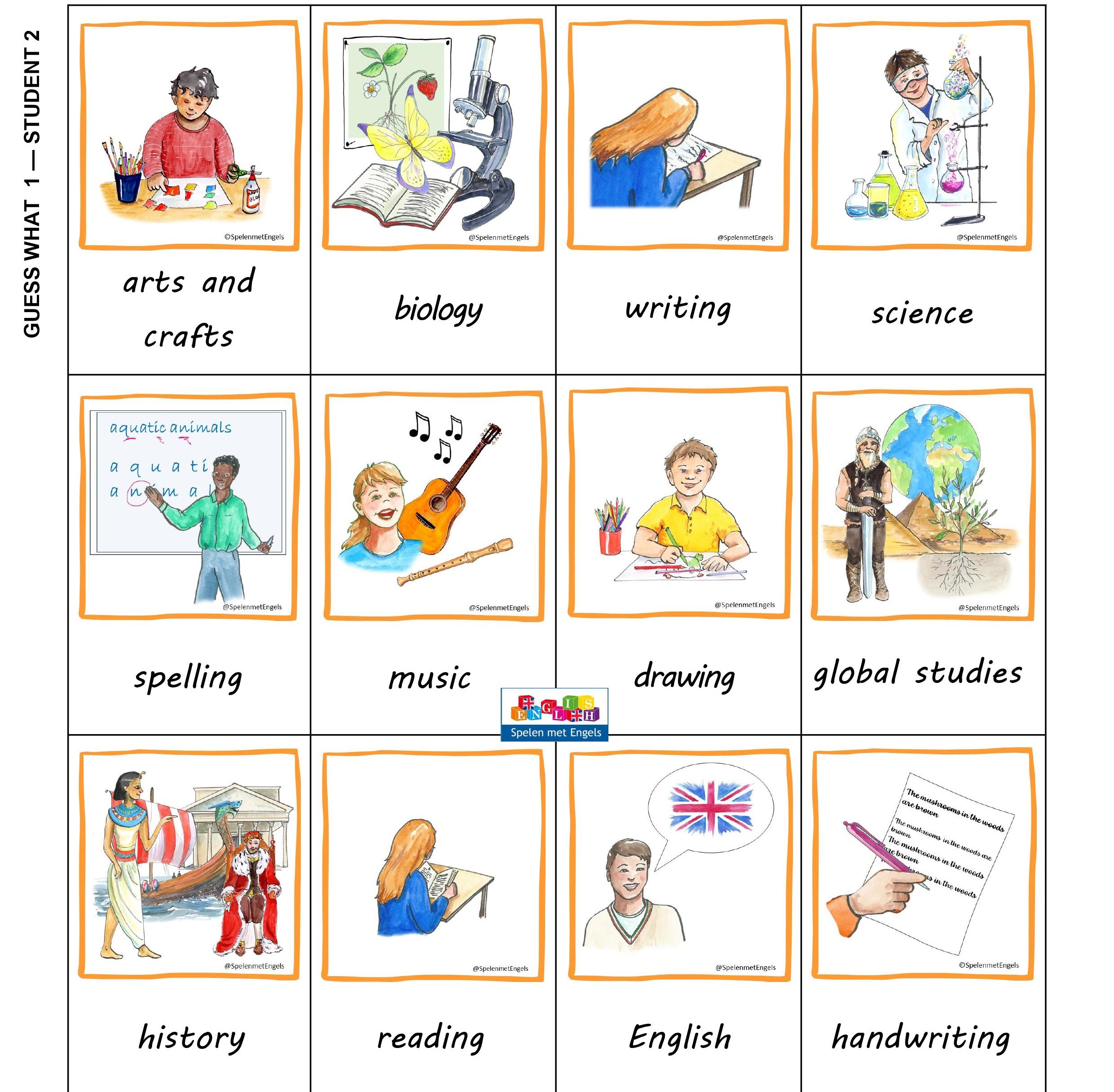 Guess what? School subjects | Spelen met Engels